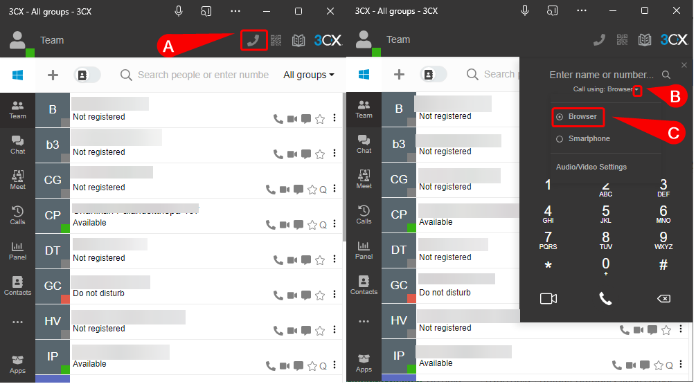 3CX WebClient user guide - 3SIP Services